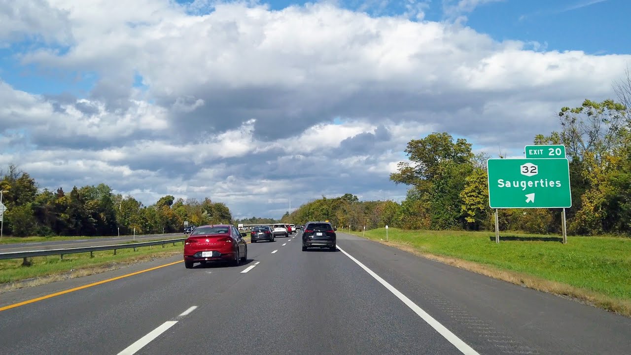 I-87 north Exits 19-21 | Catskill Region, New York State - YouTube