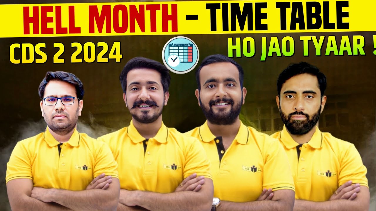 Hell Month Announcement for CDS 2 2024 Exam !! Tyaar ho jao sare CDS ...