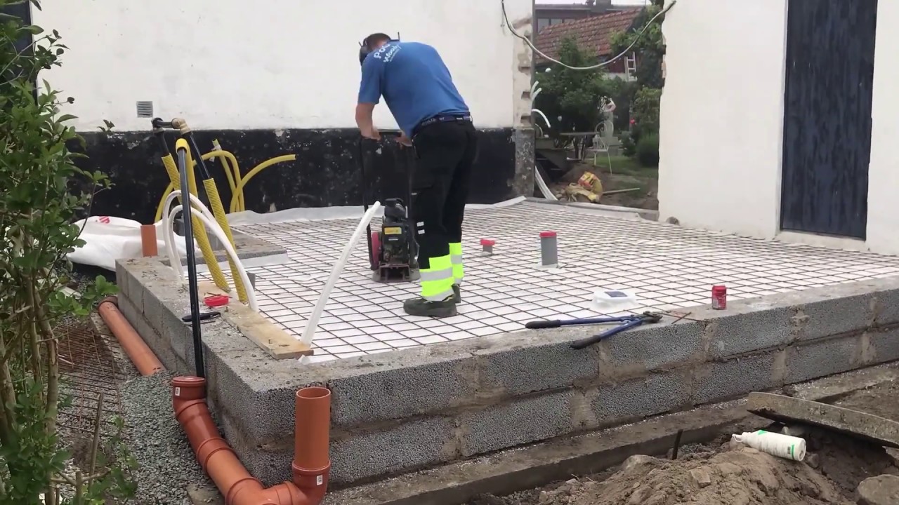 Perlite insulation concrete slab. Perlite under screed. Perlitegrund ...