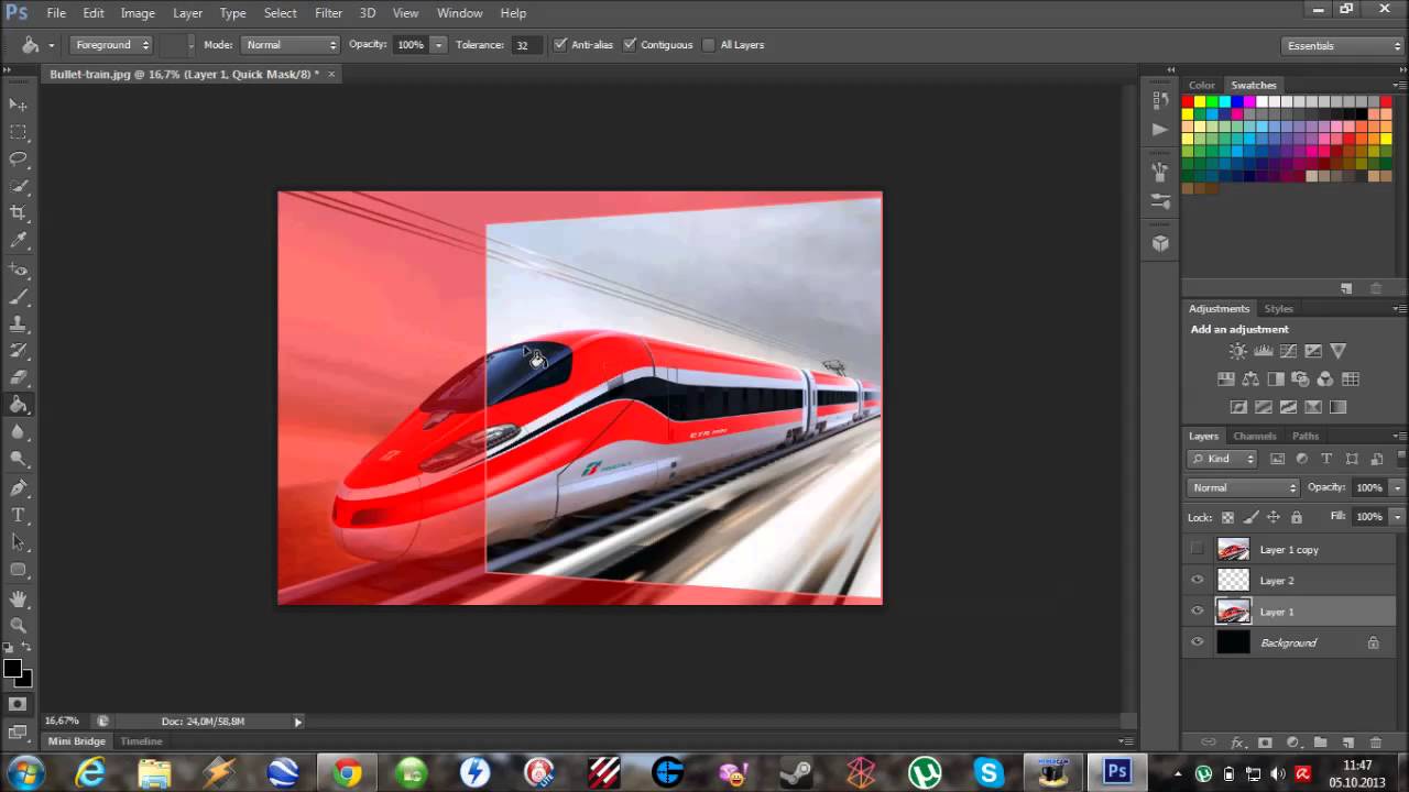 3D Train Photoshop - YouTube