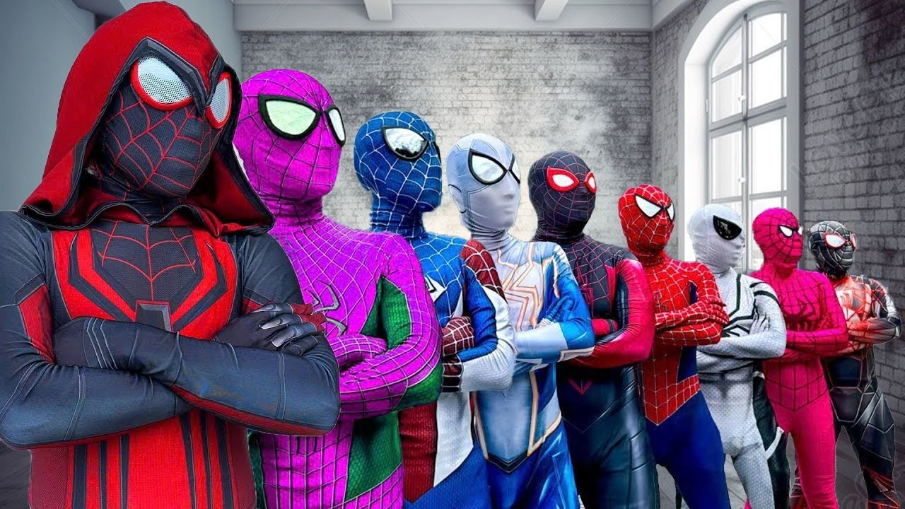 Top New Pro 9 SPIDER-MAN in 1 House...?? || Hey All Color SuperHeroes , Go To Trainning Nerf Gun ...