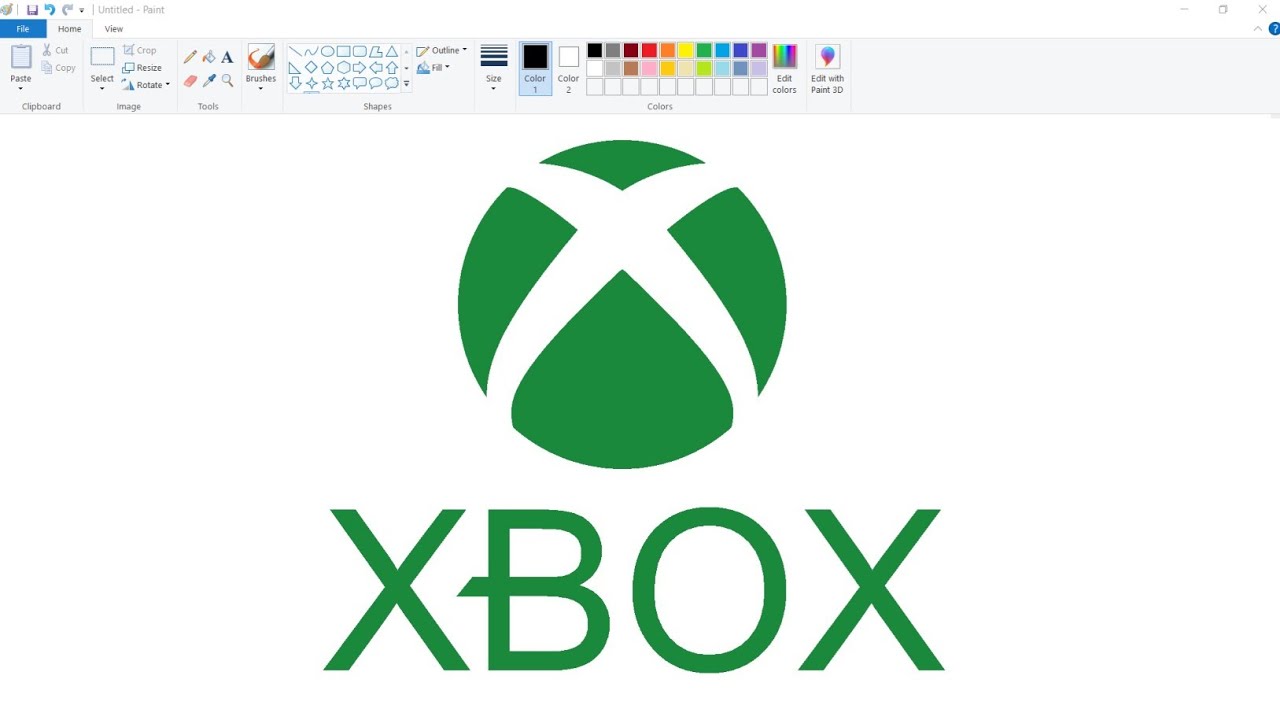 How to Draw Xbox Logo in Ms Paint | Famous Logo Drawing in Computer ...