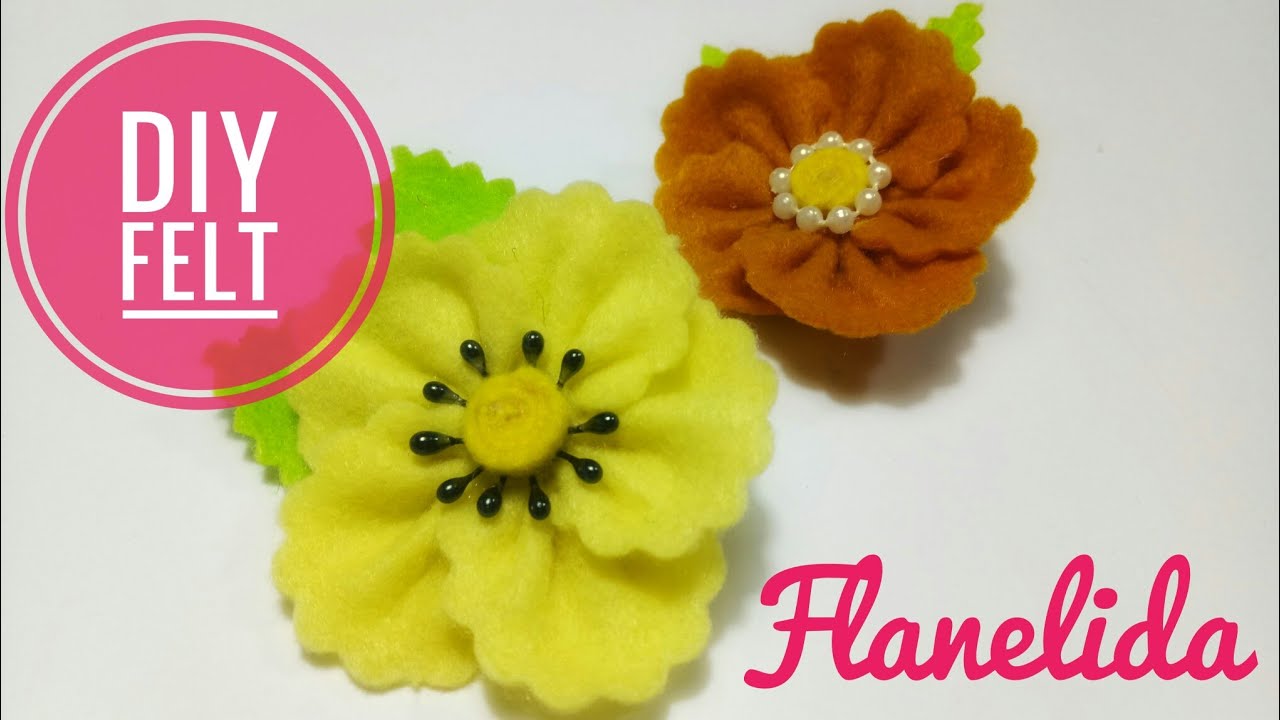 FD-07 DIY FELT || Cara membuat bunga flanel | How to make Felt Flower ...