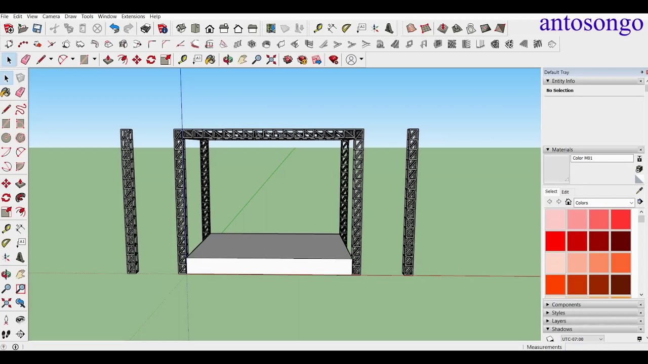 SKETCHUP TUTORIAL PANGGUNG RIGGING 8X6 - YouTube