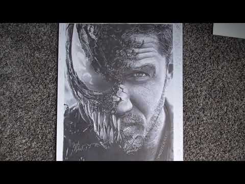 Ballpoint pen drawing of Tom Hardy/Venom (timelapse) - YouTube