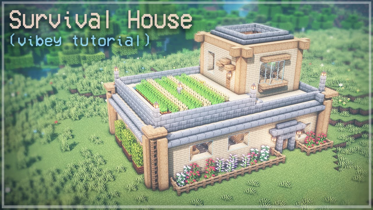 Minecraft Large Survival House (Relaxing Tutorial) How to build the ...