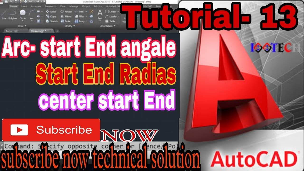 Arc command in auto cad By Er. Dipesh Yadav Tutorial-13 - YouTube