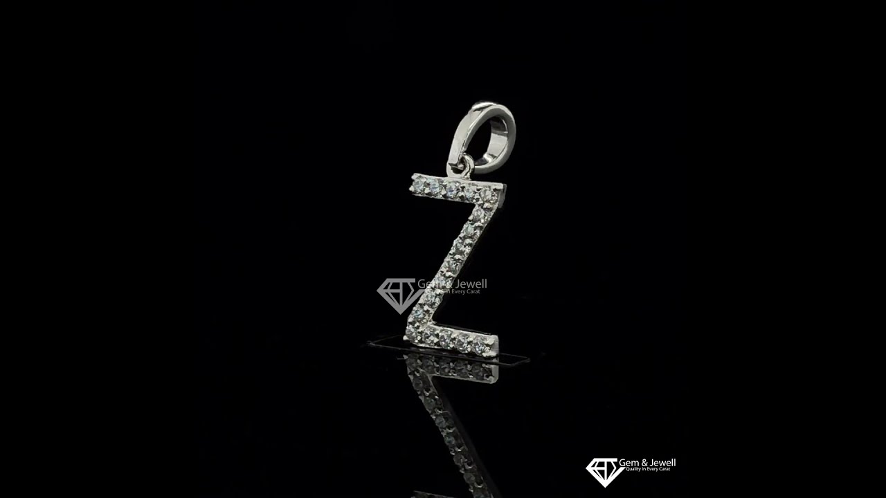 Z Alphabet In Diamond 10kt Yellow Gold Womens Round Diamond Heart Z