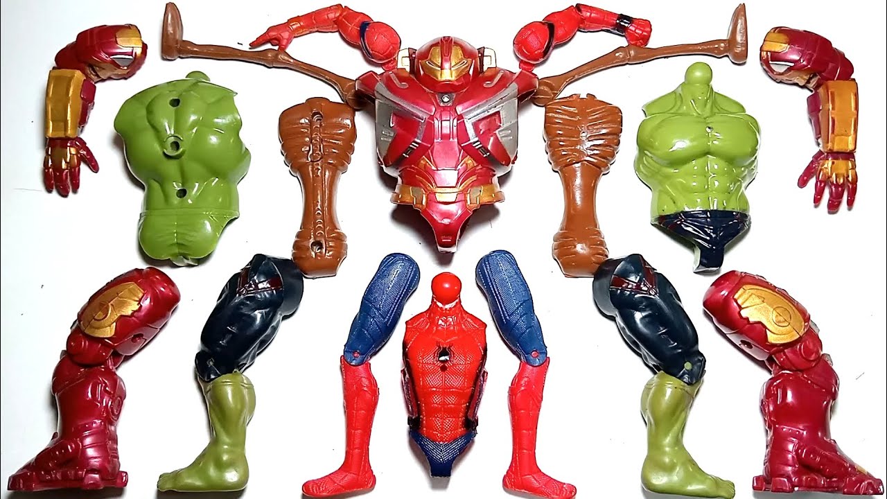 AVENGERS TOYS ASSEMBLE HULK SMASH HULK BUSTER SPIDERMAN SIREN HEAD ...