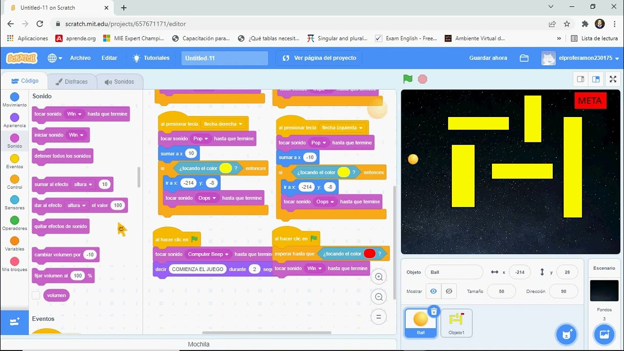 SCRATCH, juego de laberinto segunda parte - YouTube