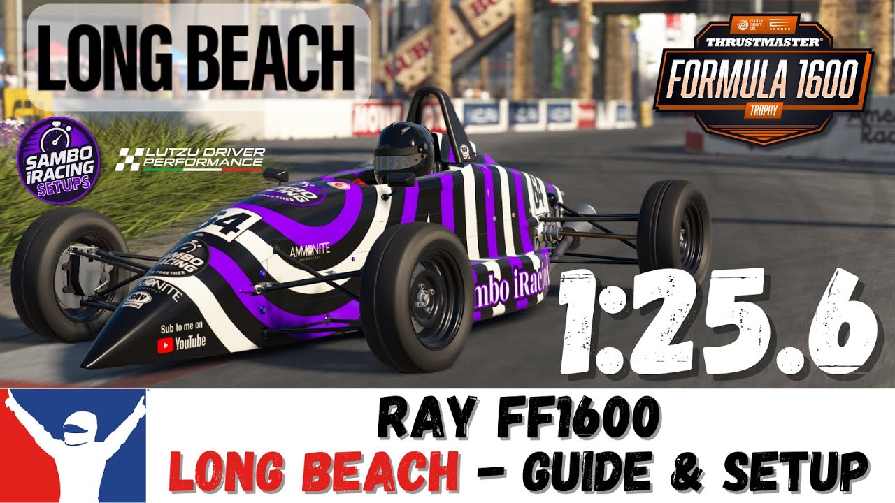 iRacing FF1600 Long Beach Guide 1:25.6 - Ray FF1600 Long Beach Track ...