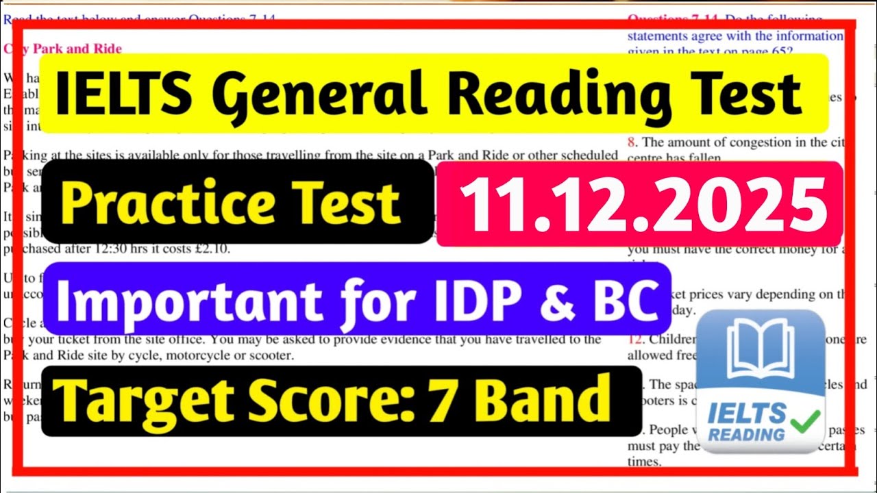 IELTS Reading General Training Practice Test 2025 With Answers | IELTS ...
