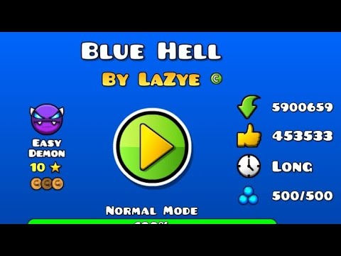 blue hell 100%(easy demon) geometry dash - YouTube