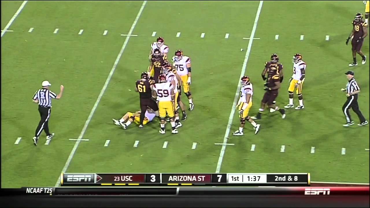 JediASU: Bo Moos Sack of Matt Barkley - YouTube