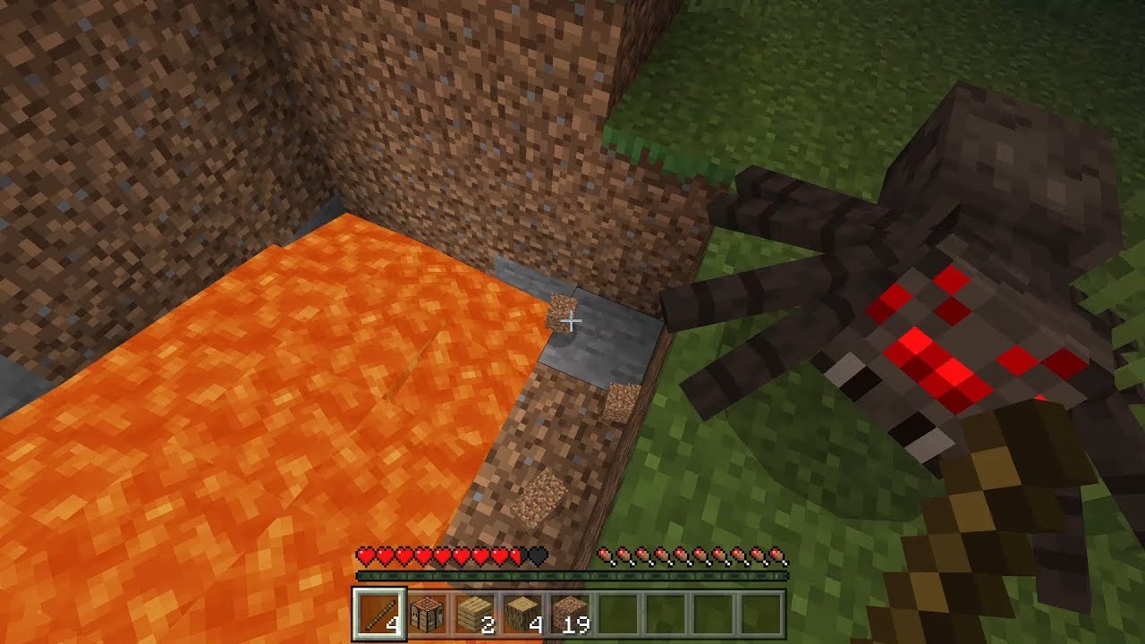 Minecraft - a Lava Pit and a Spider - YouTube