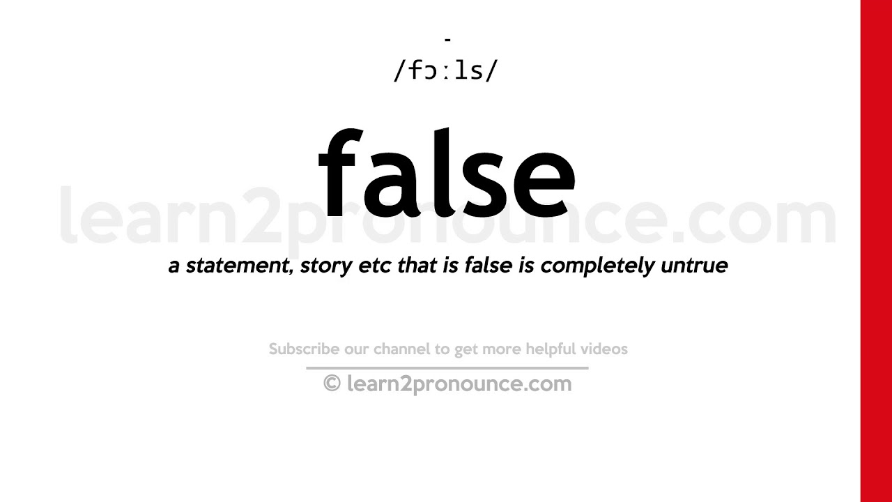 How to pronounce False | English pronunciation - YouTube