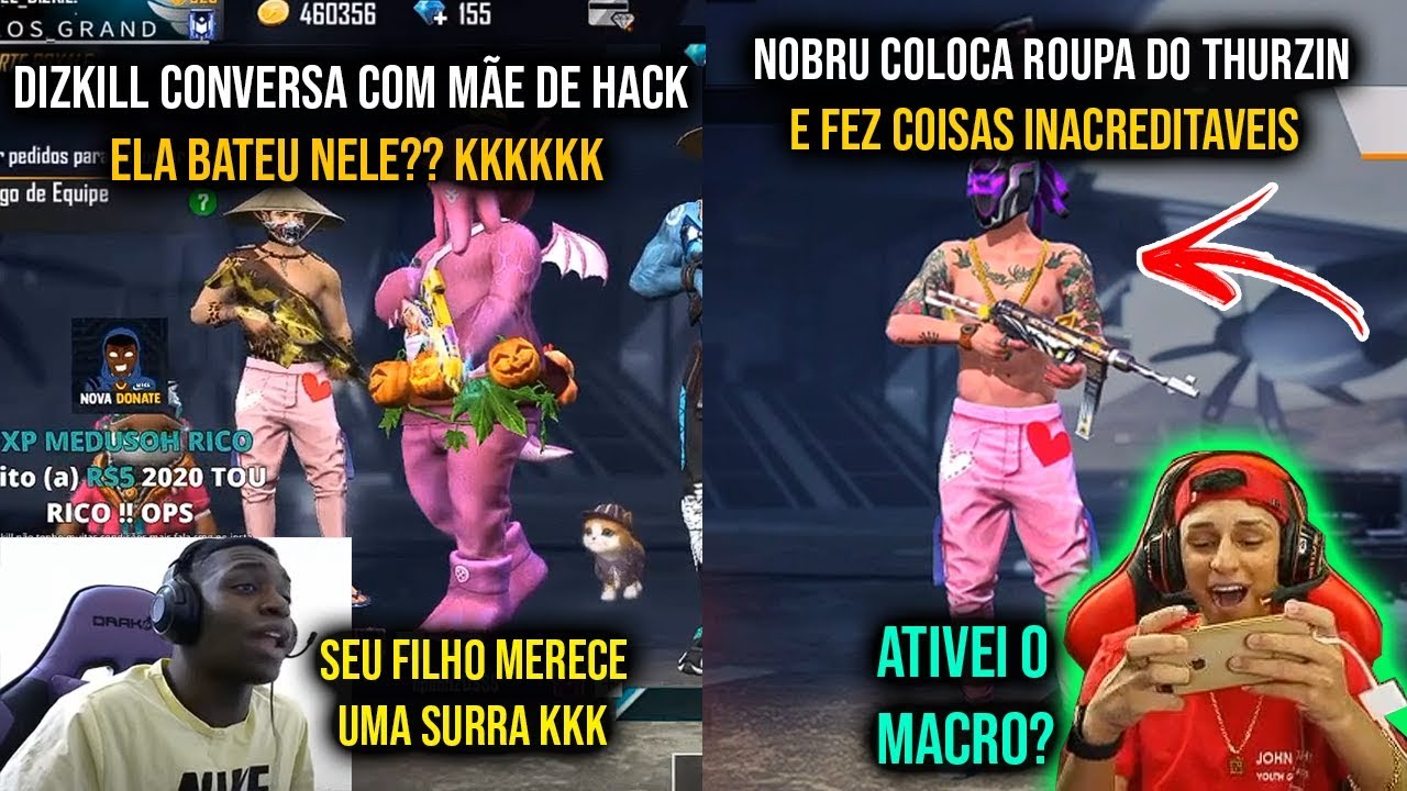 DIZKILL CONVERSA COM MÃE DE HACK E ELE APANHOU?! NOBRU COLOCA SKIN DO ...