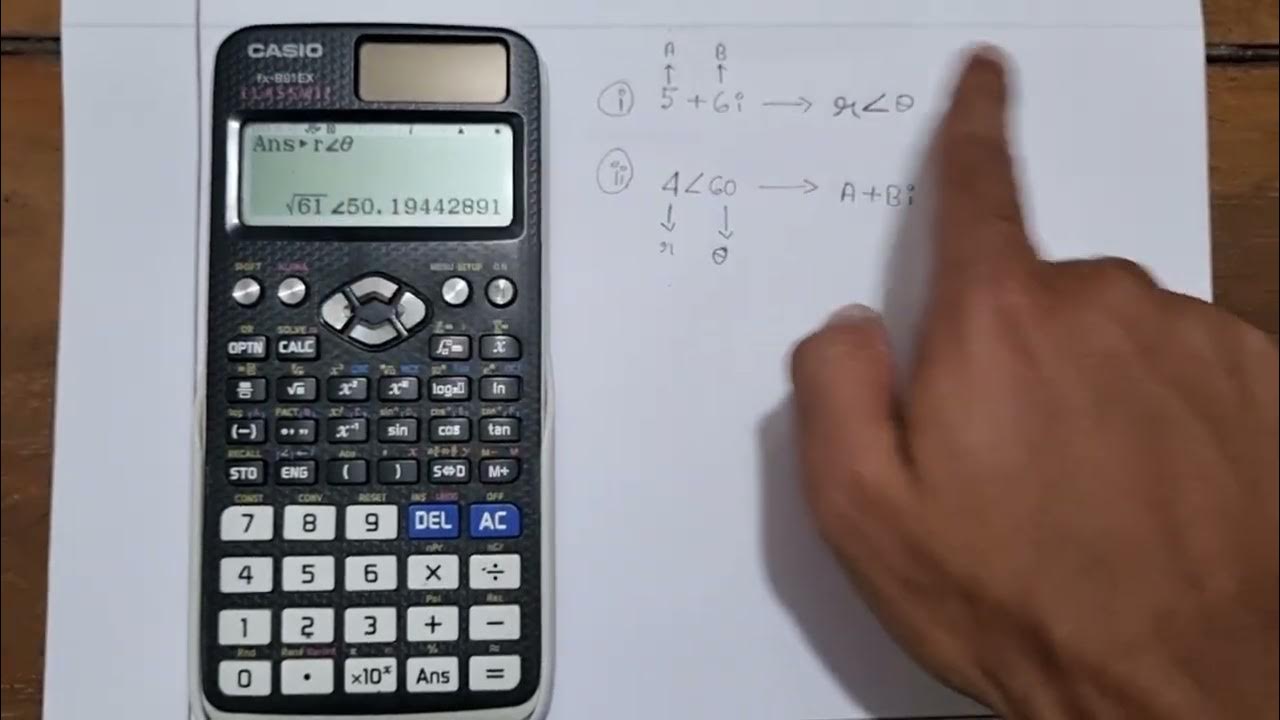 How to convert complex number from A+Bi to (r,Theta) and (r,Theta) to A+Bi mode in casio 991ex ...