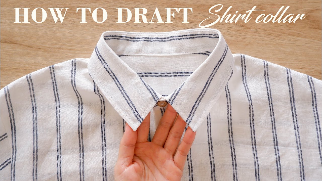 How to draft shirt collar pattern - YouTube