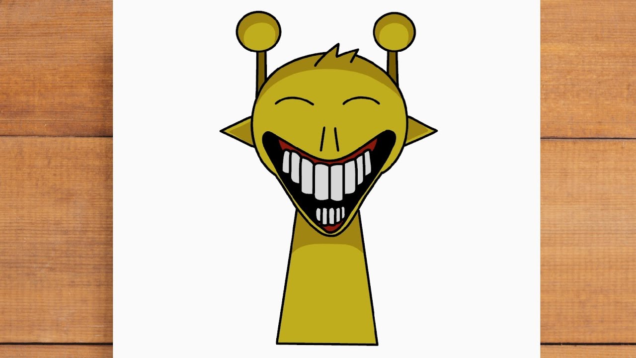 How to draw Simon Yellow Horror Incredibox Sprunki - YouTube