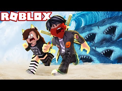 SOBREVIVE AL TSUNAMI DE TIBURONES🦈 en ROBLOX😱 - YouTube