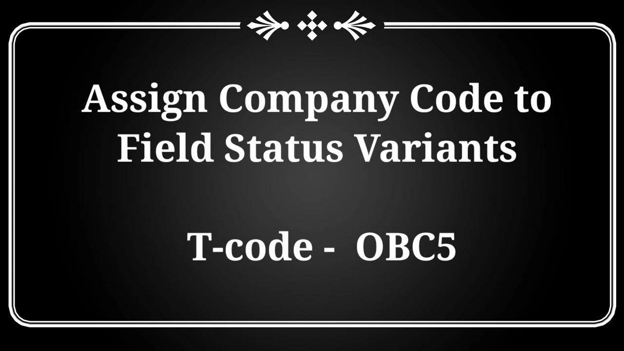 SAP FICO In Telugu - Assign Company Code to Field Status Variants - YouTube
