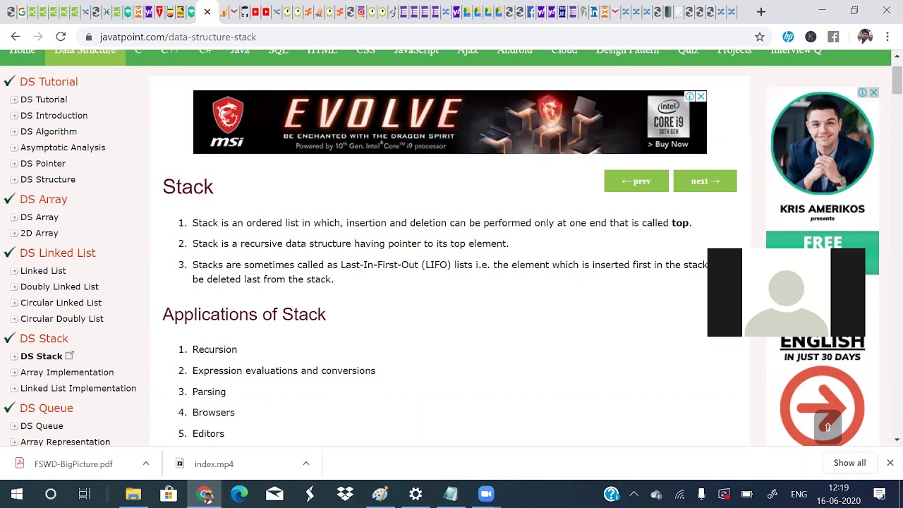 Data Structure Practical Learning: Linked List (Summary) & Introduction to Stack Data Structure ...