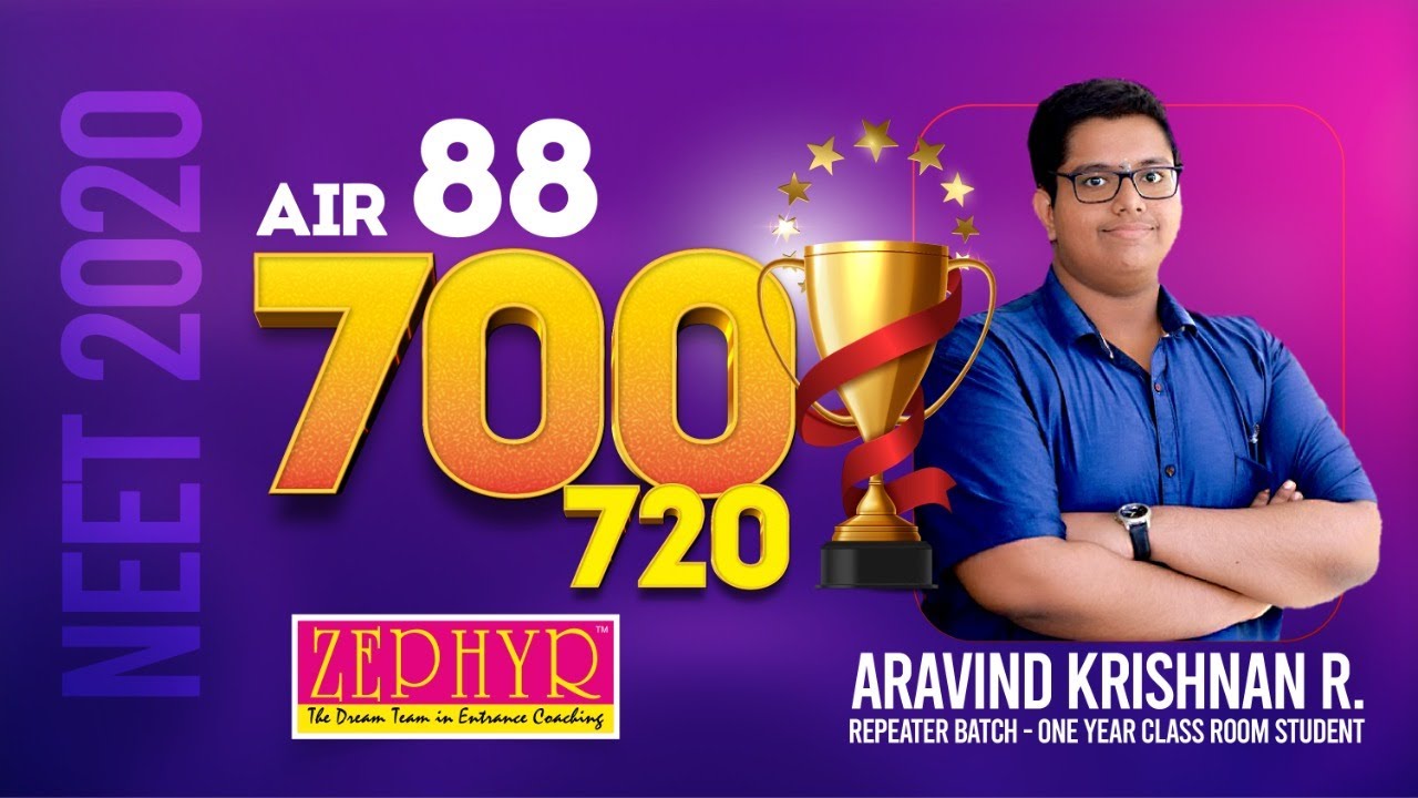 ARAVIND KRISHNAN R | NEET 2020 TOPPER - YouTube