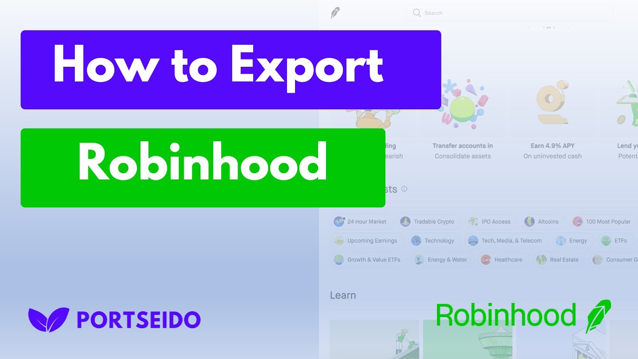 Portseido - How to Export Transaction Statements from Robinhood - YouTube