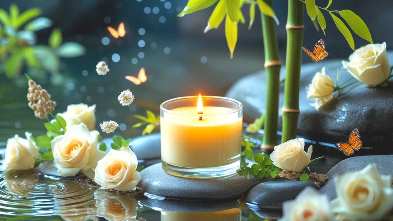 Relaxing piano music with the soothing sound of water for sleep the ...