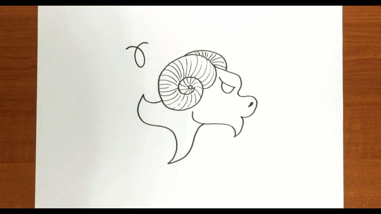 How To Draw ZODIAC ARIES Step by Step - YouTube