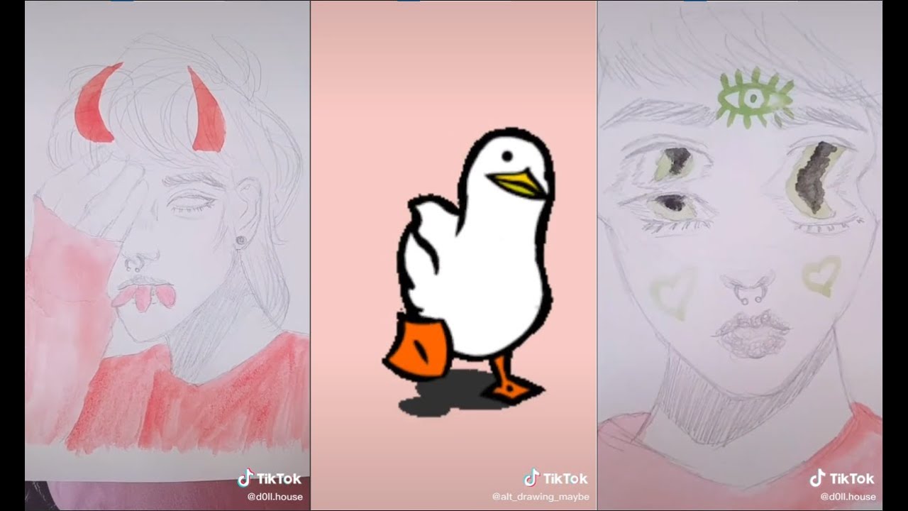 🖤🖤 ALT TIKTOK DRAWING | ALTERNATIVE ART TIK TOK COMPILATION ⛓ ⛓| goth ...