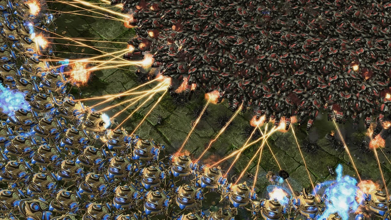 2000 COLOSSUS vs 1000 THOR - Starcraft 2 MASSIVE BATTLES - YouTube