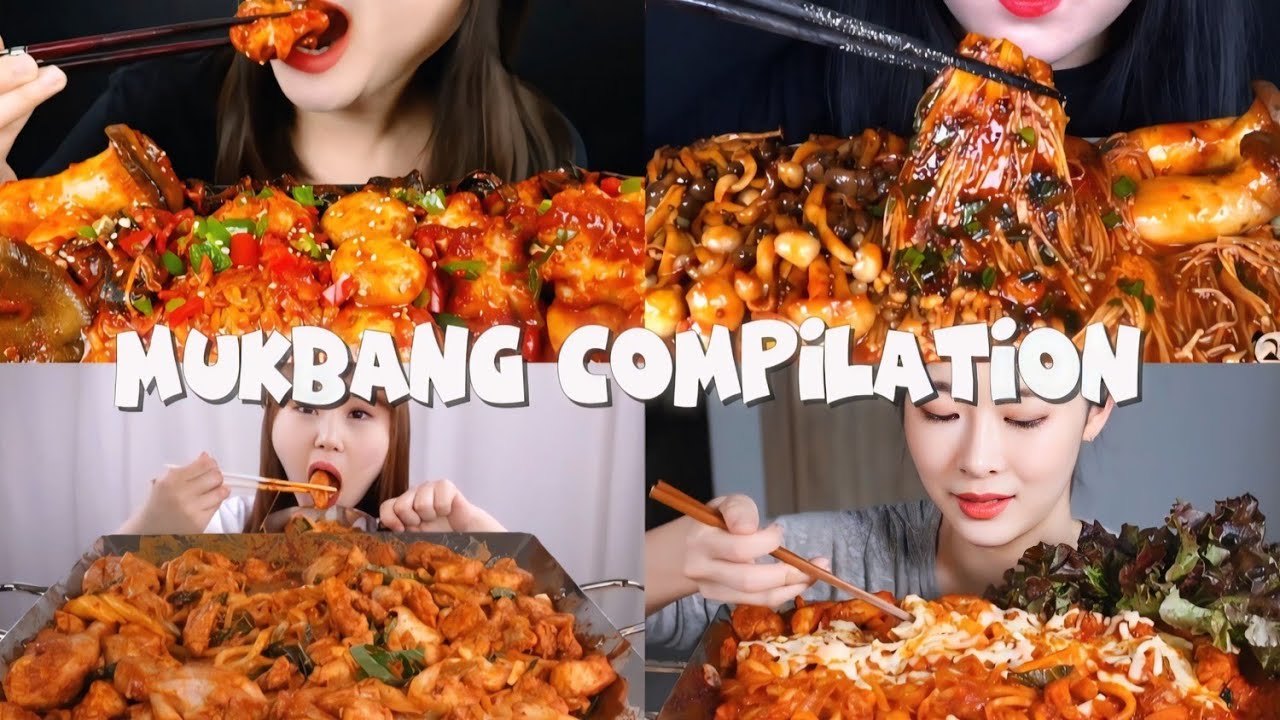 Mukbang Compilation Dakgalbi cheese tteokpokki 🥘🥵 stir fry spicy ...