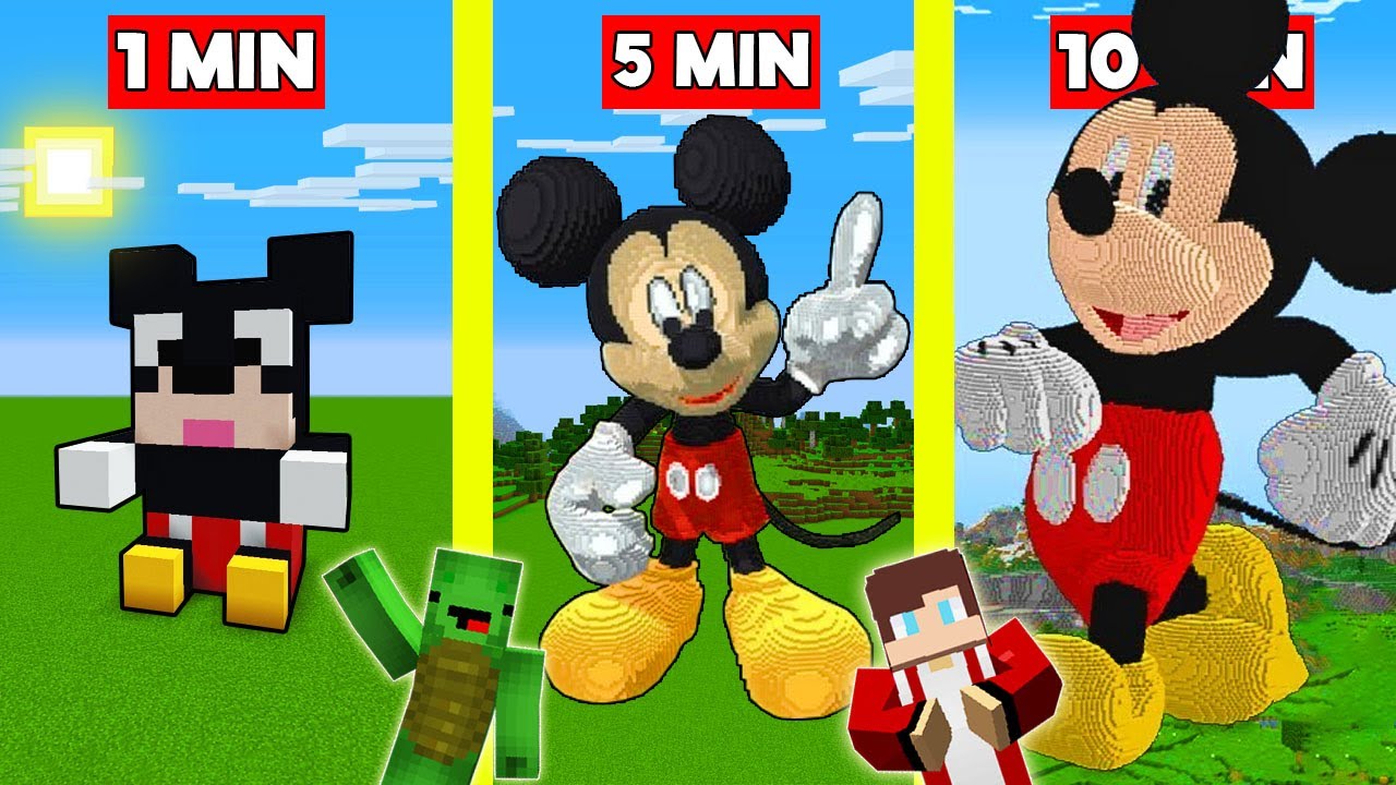 MICKEY MOUSE Build Battle In Minecraft - NOOB VS PRO CHALLENGE - Maizen ...