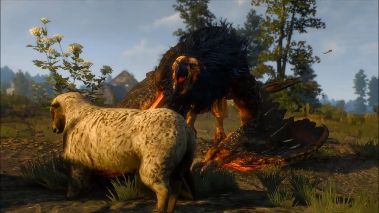 The Witcher 3 - Slaying a griffin - YouTube
