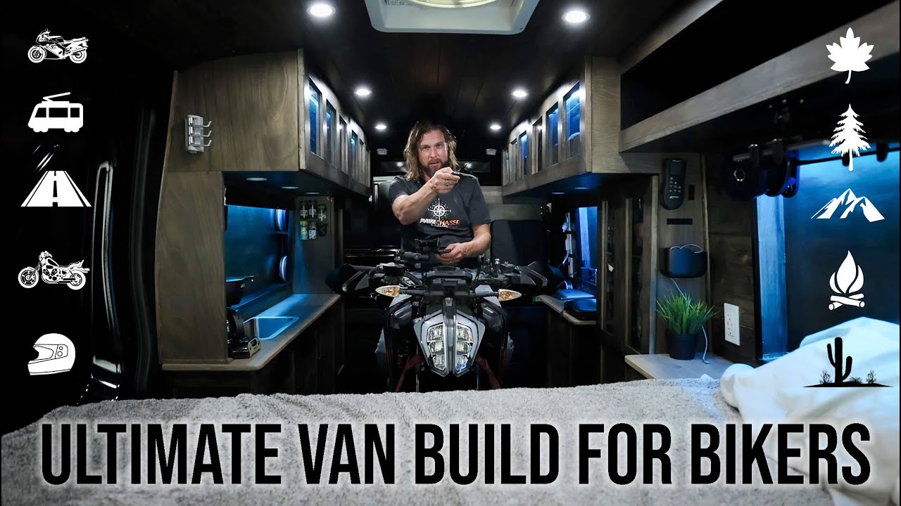 I Built The Ultimate Luxury Camper Van For Motorcycles | Full Detailed ...