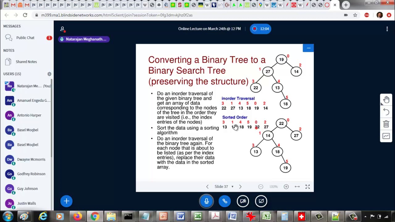 Converting an Arbitrary Binary Tree to a Binary Search Tree - YouTube