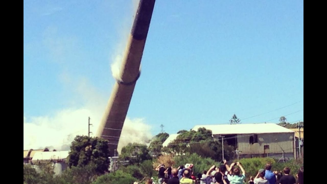 Port Kembla Copper Stack Demolition - 20 February, 2014 - YouTube