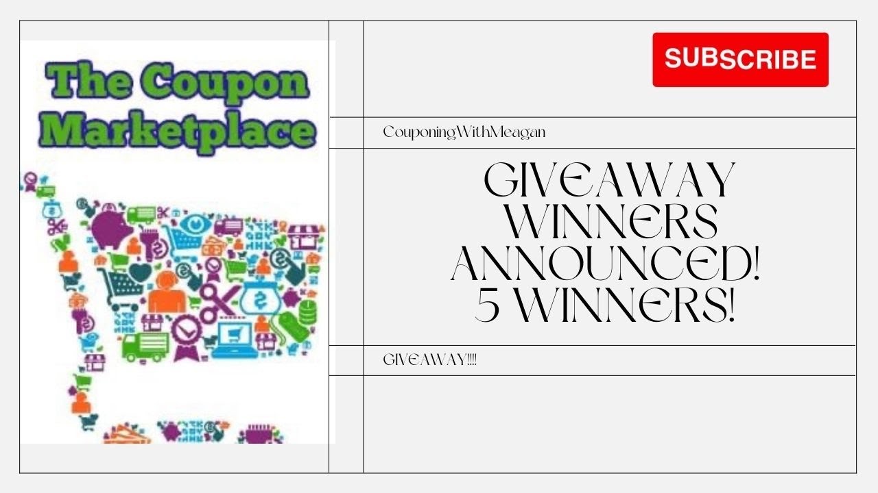 GIVEAWAY WINNERS ANNOUNCED! 5 winners! Partnered with The Coupon ...