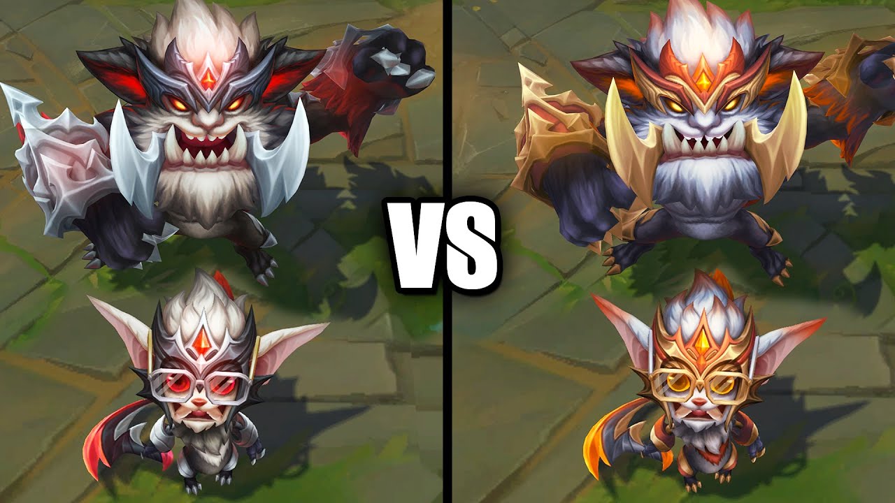 T1 Gnar vs Elite Chroma Skins Comparison (League of Legends) - YouTube