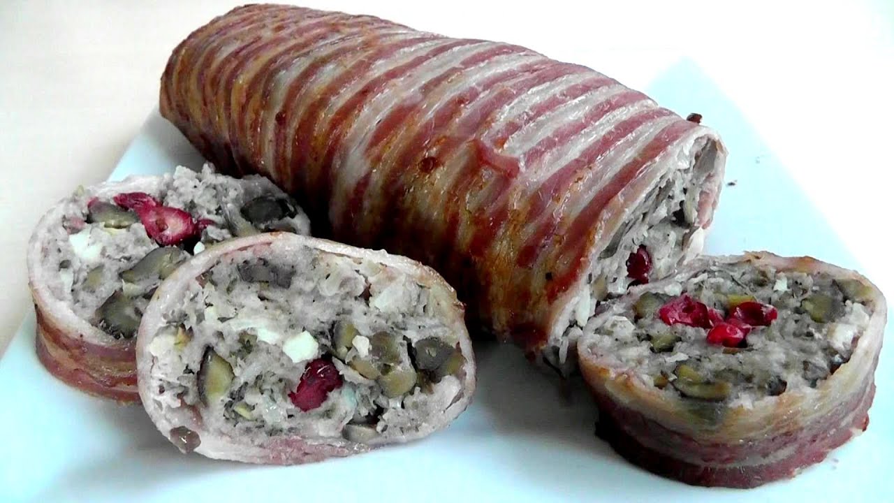 Christmas STUFFING BACON wrapped | How to make recipe - YouTube