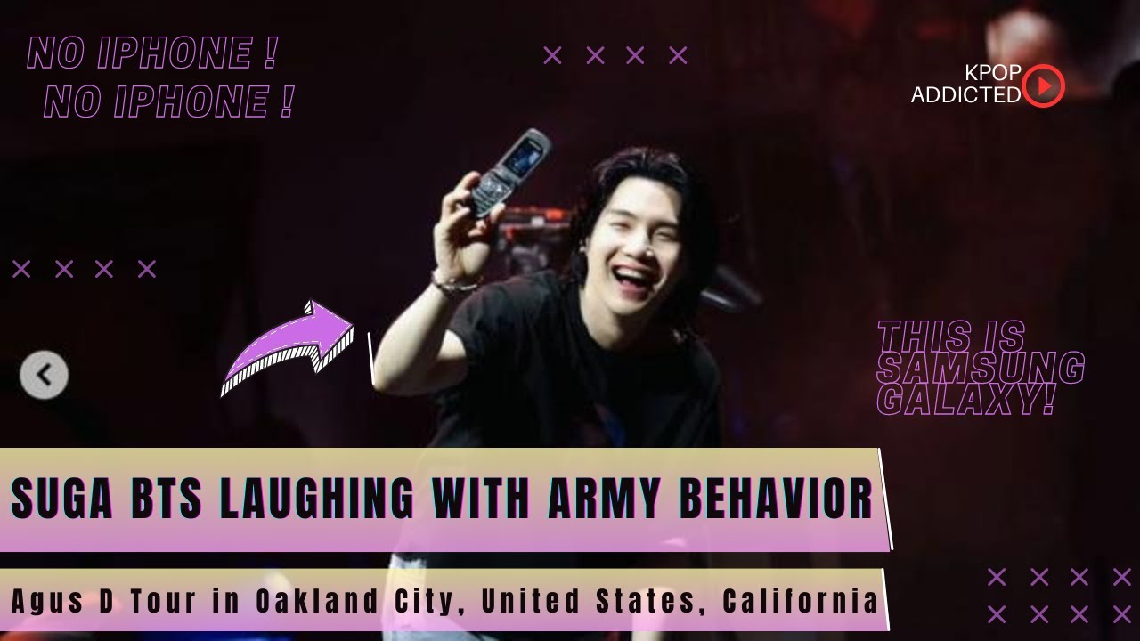 Suga BTS Hilarious Reaction! Fans Use Old Samsung Folding Phones for ...
