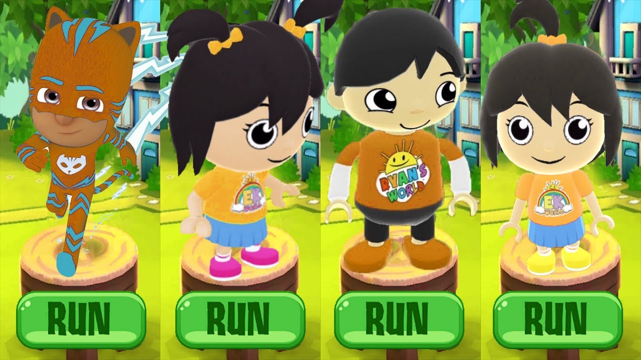 Tag with Ryan - Orange PJ Masks Catboy vs Orange Kaji Family - Run ...