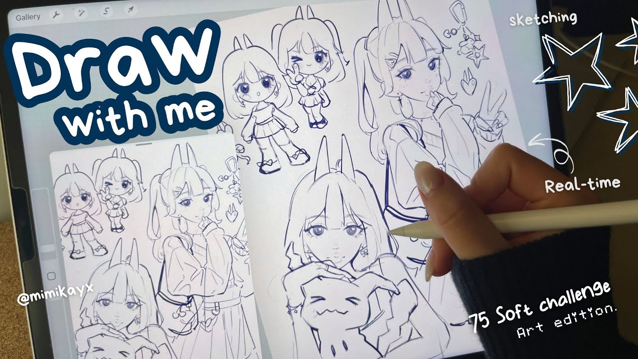Day 4 of 75 ⋮ drawing a character sheet, real time ⋆₊˚⊹ - YouTube