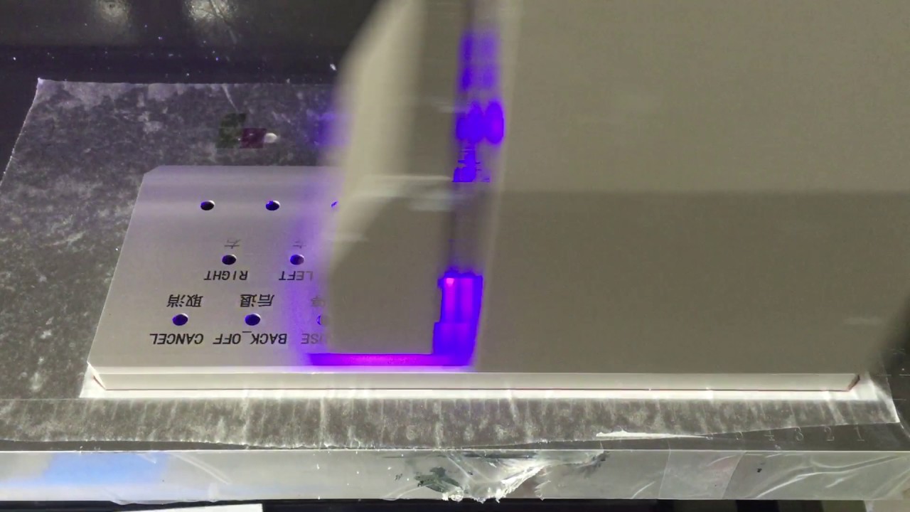 Uv printing on metal parts control panel - YouTube