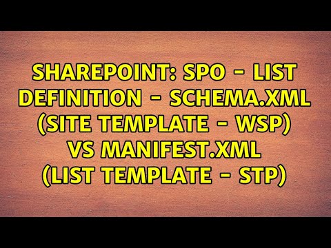 SPO - List definition - Schema.xml (Site Template - wsp) vs Manifest ...