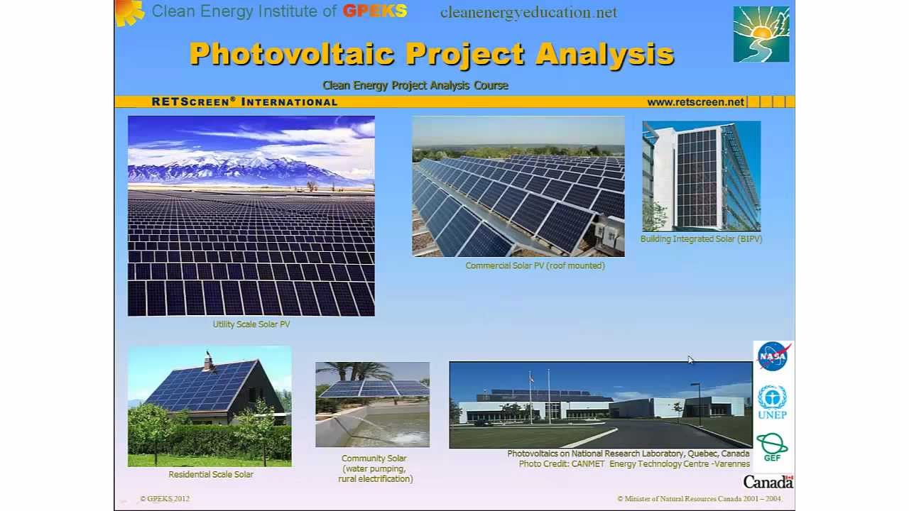 Solar Photovoltaic (PV) Project Analysis with RETScreen - YouTube