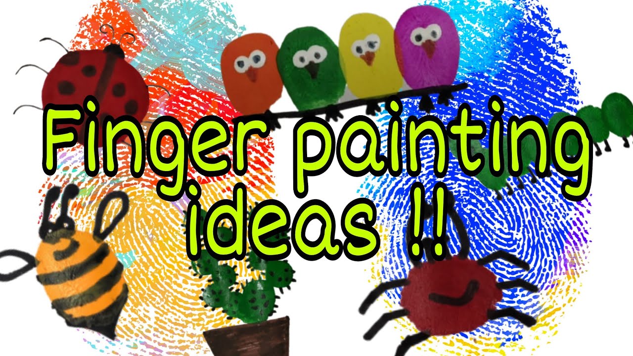 Finger painting | Thumb painting | Easy Painting ideas for Kids | Hand ...