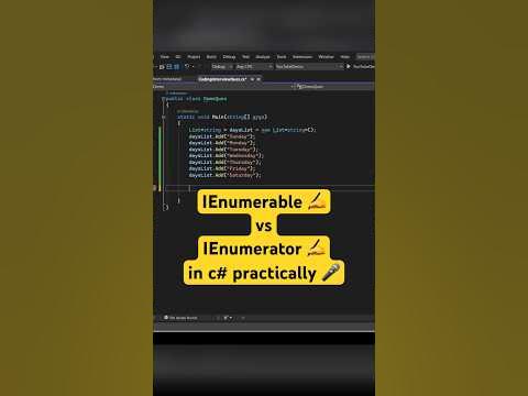 IEnumerable vs IEnumerator in C# #shorts #coding #csharp - YouTube